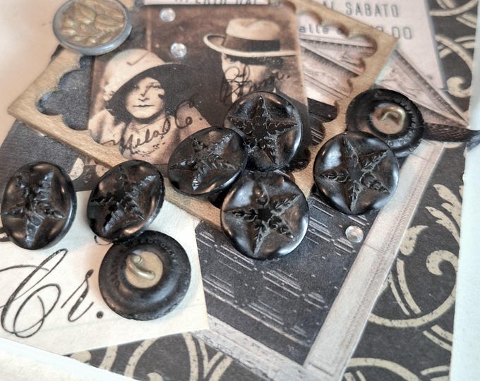 Antique Buttons- Edwardian Black Glass Mourning Buttons (lot of 8) - Etsy