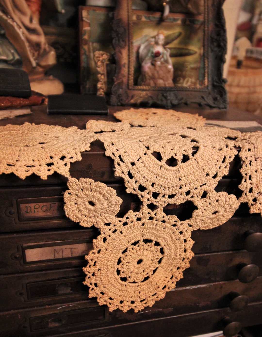 Antique Thread Crochet Dresser Scarf Handcrocheted Doily - Etsy
