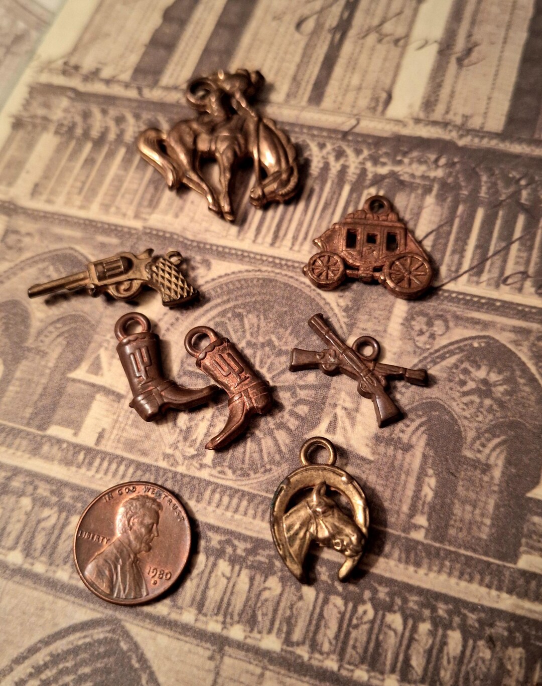 Antique Cracker Jacks Prizes - Western Cracker Jacks Charms - Lot of 7 ...