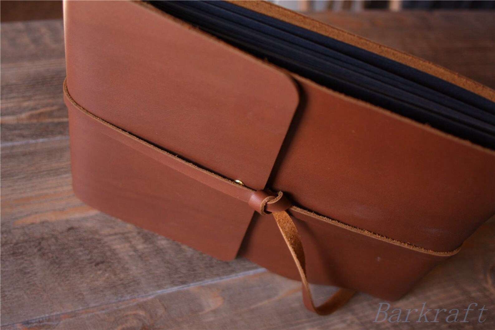 Leather Scrapbook Photo Album: Personalized Wedding Guest Book, 4x6 ...