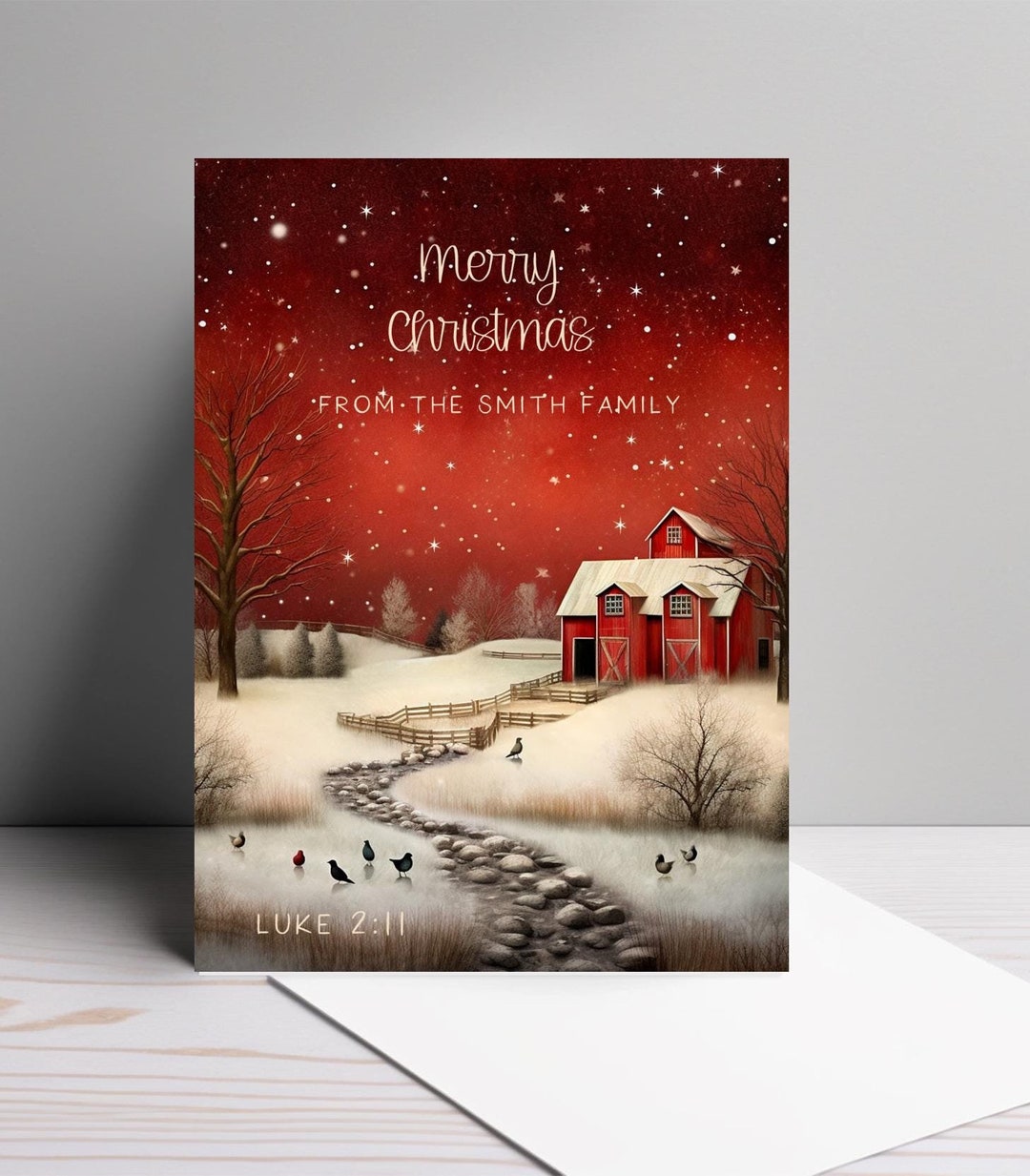 Personalized Christian Christmas Cards, 5x7 Personalized Christmas ...