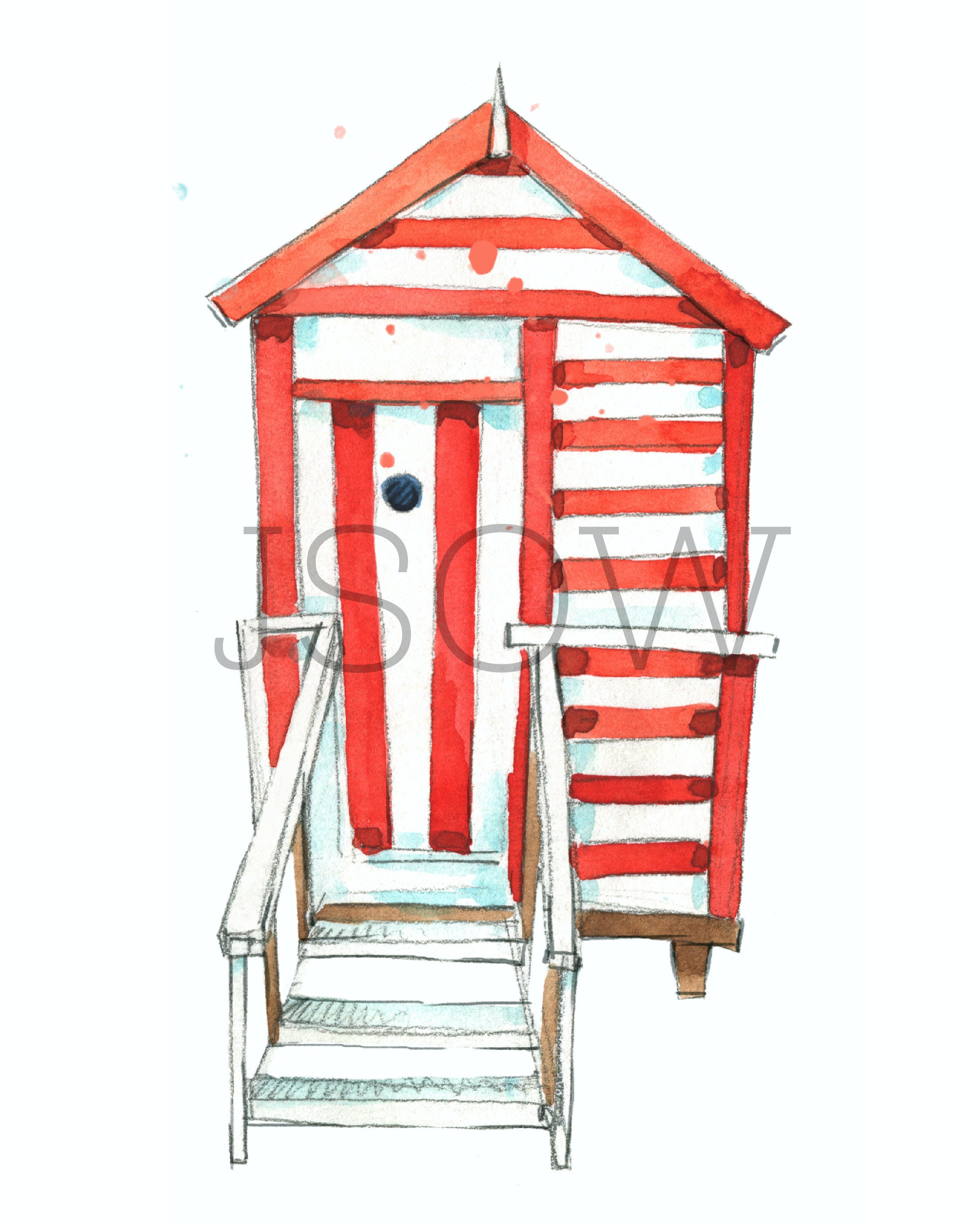 Beach Huts Wall Art Beach Decor Flip Flop Decor Beach | Etsy