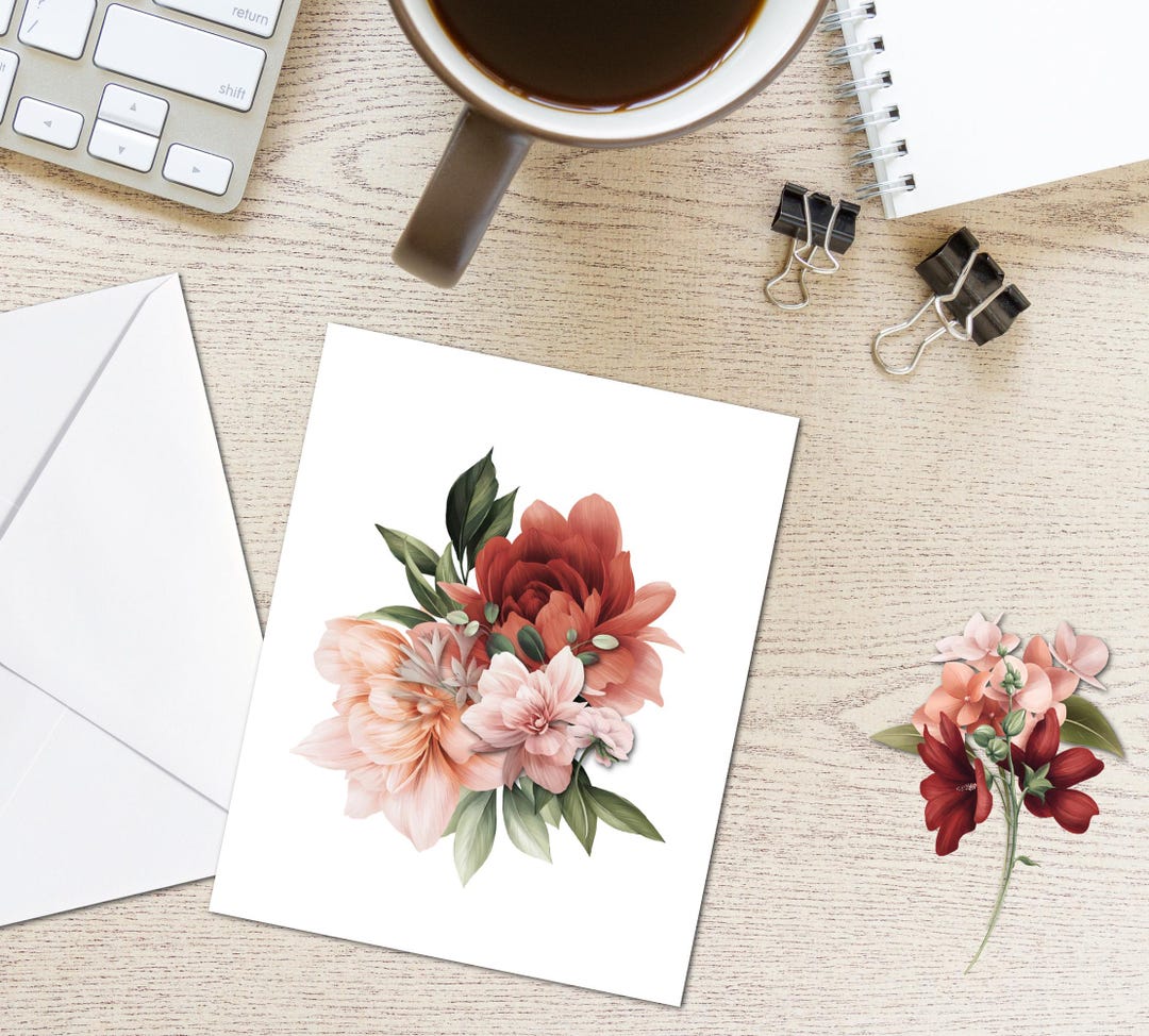 Flower Note Card Set, Floral Note Cards, Blank Note Cards, Flower Card ...