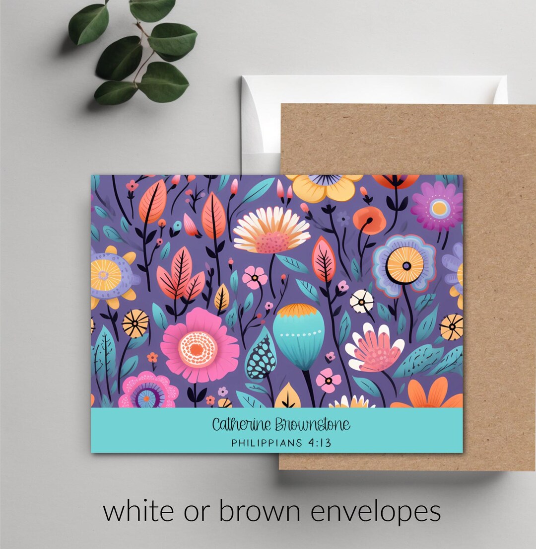 Custom Stationery Girl, Folded Personalized Cards, Custom Stationery ...