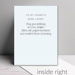 Book Lover Birthday Card, Birthday Card for Book Lovers, Birthday Card ...