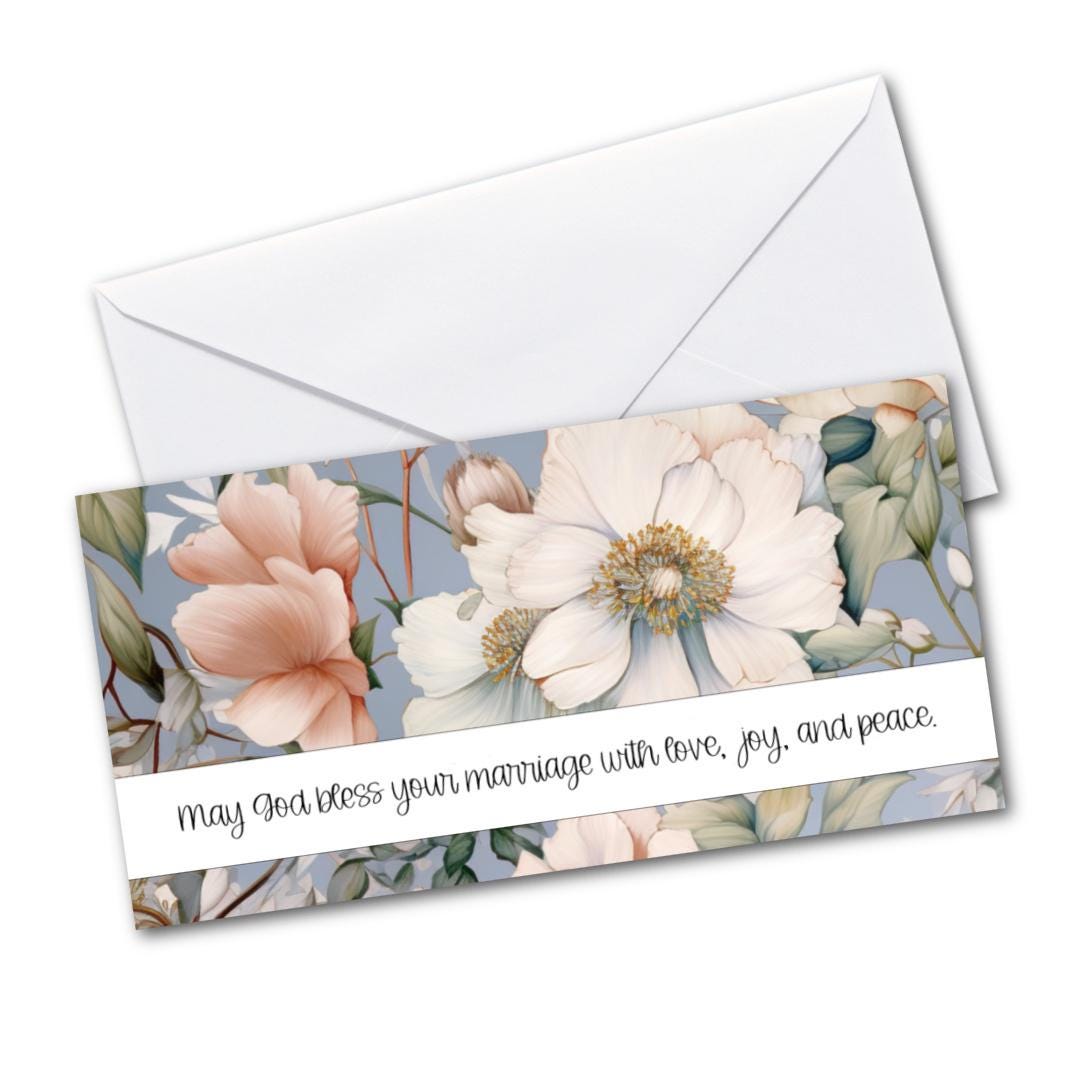 Floral Wedding Money Card With Envelope - Etsy