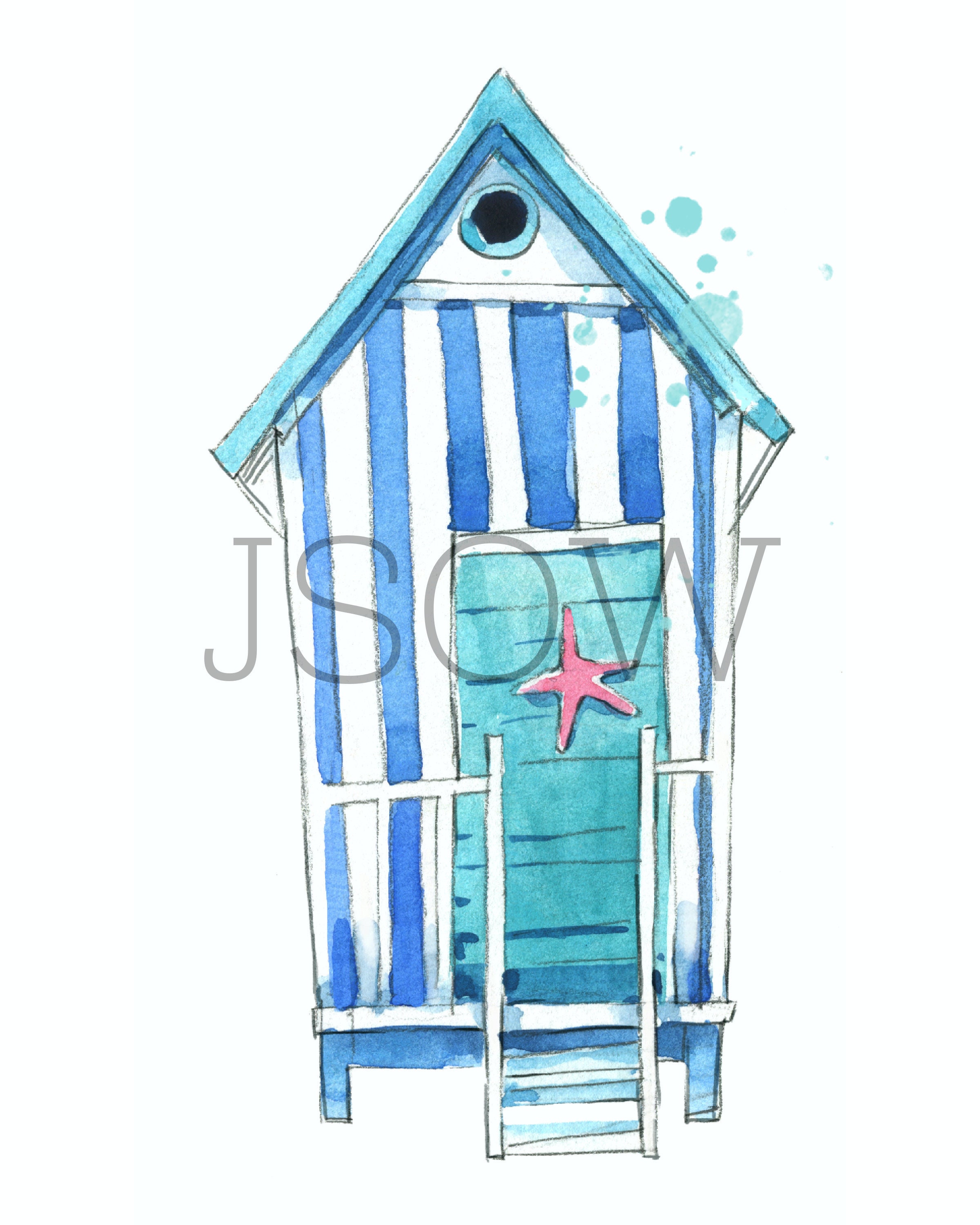 Beach huts wall art Beach decor Flip Flop decor Beach | Etsy