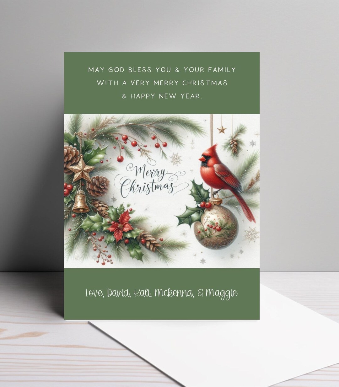 Personalized Christian Christmas Cards, Personalized Christmas Holiday ...