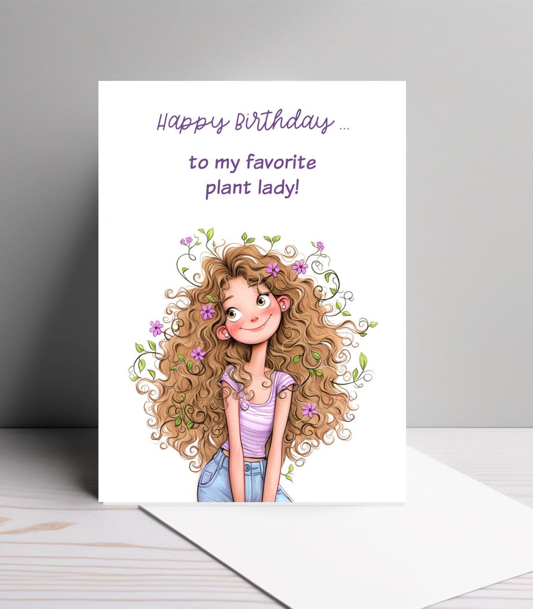 Happy Birthday Plant Lady Card: 5x7 Greeting Card - Etsy