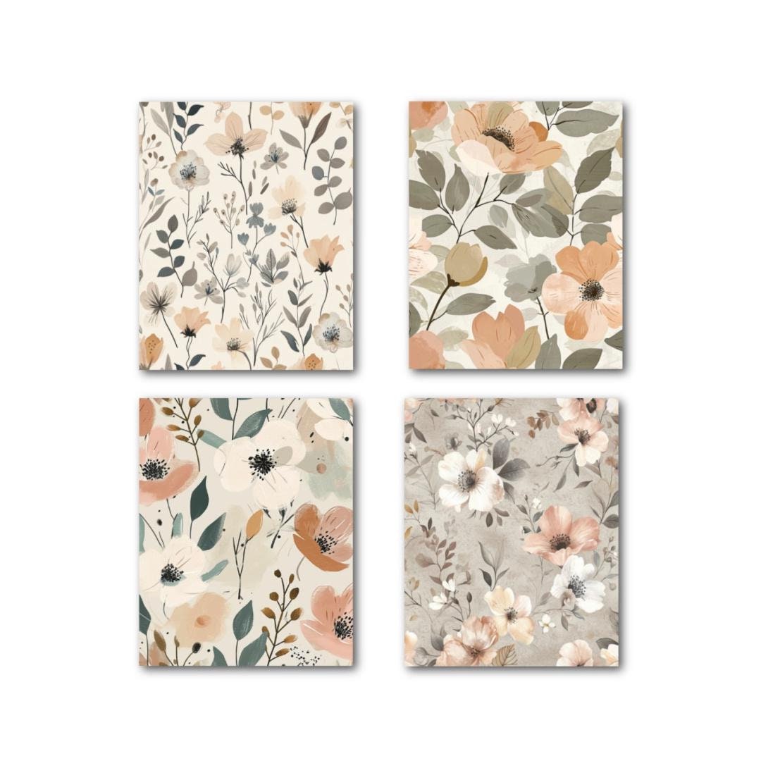 Flower Note Card Set, Boxed Floral Note Cards, Blank Note Cards, Flower ...