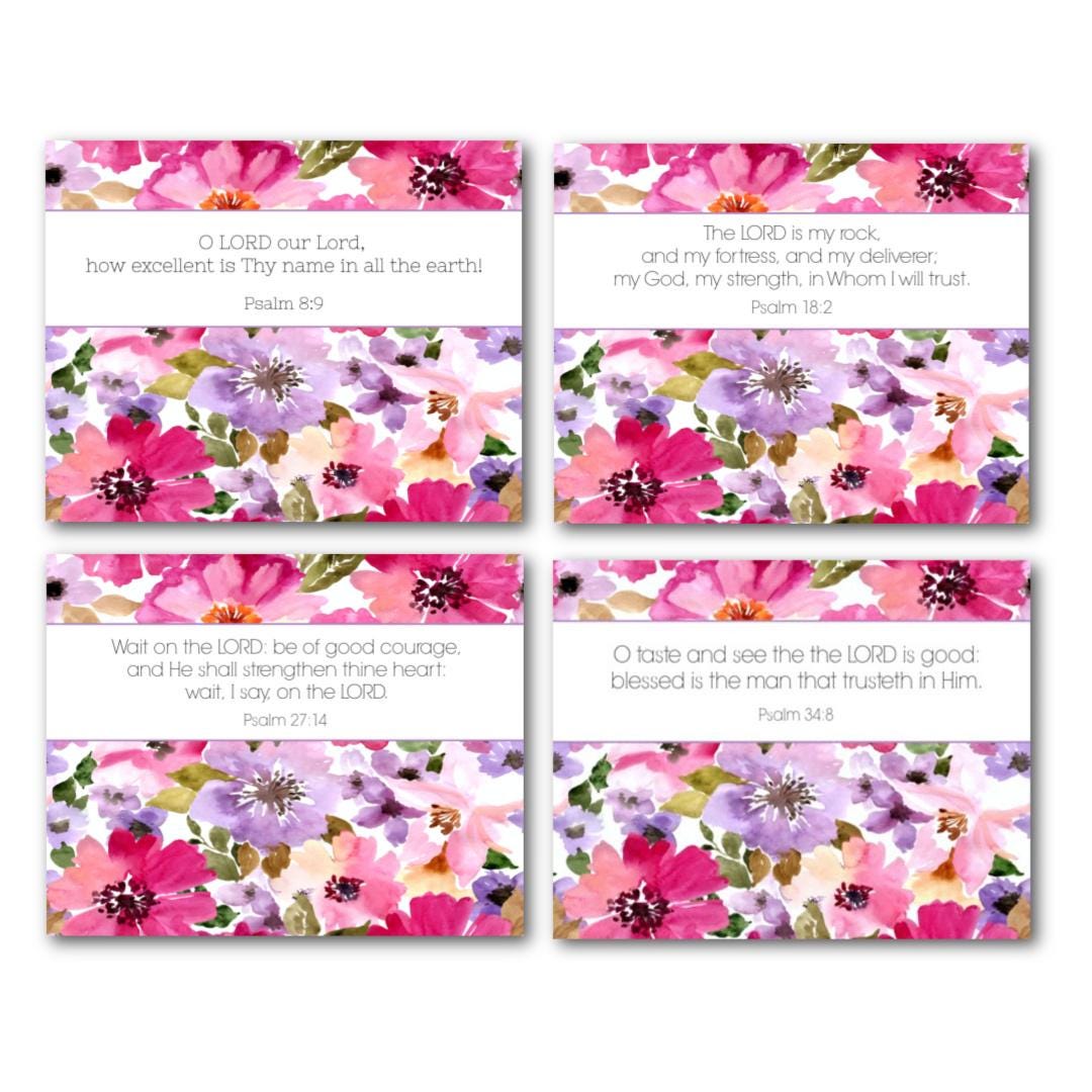 Christian Note Cards, 8 Bible Verse Cards, Thank You Cards, 8 Blank ...
