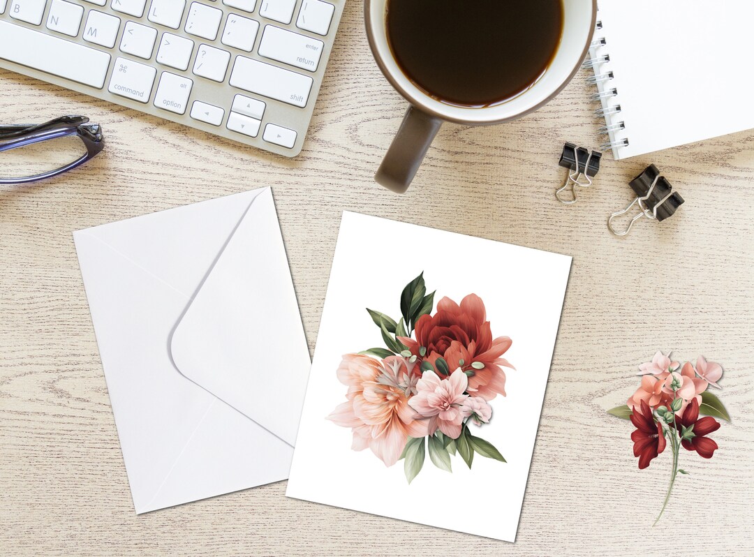 Flower Note Card Set, Floral Note Cards, Blank Note Cards, Flower Card ...