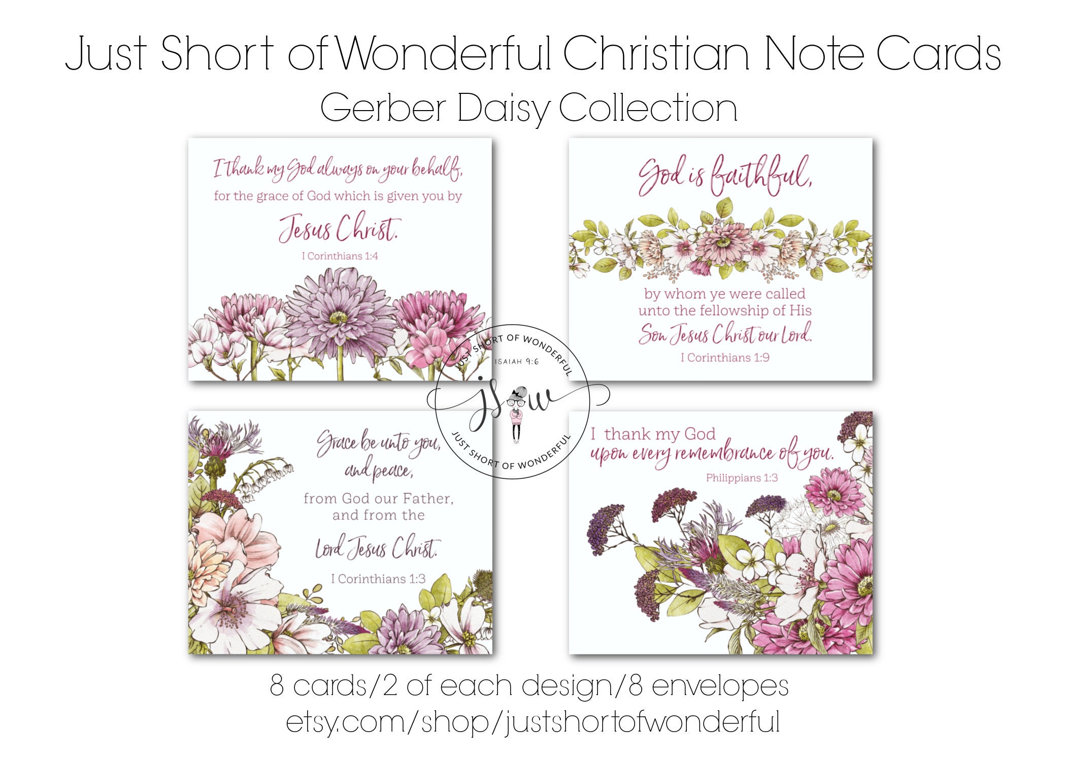 Tarjetas de versículos bíblicos 8 tarjetas de felicitación | Etsy