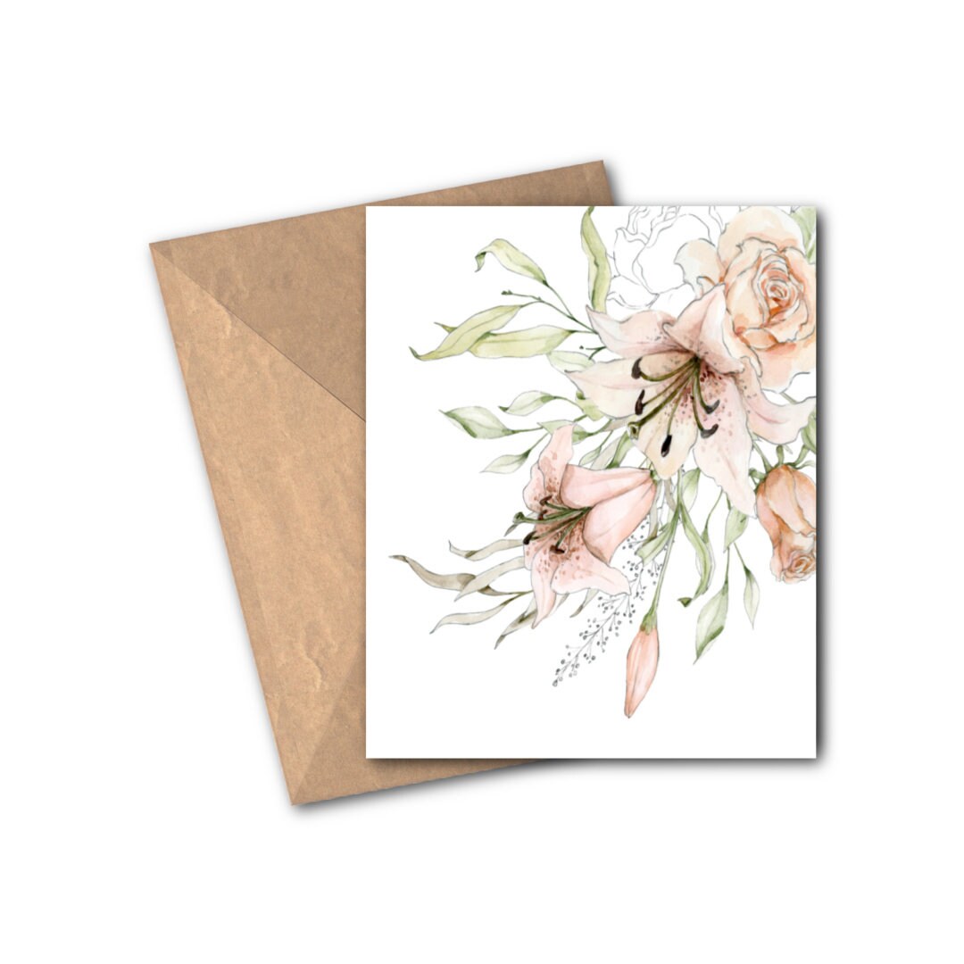 Floral Note Card Set: Watercolor Flower Stationery - Etsy