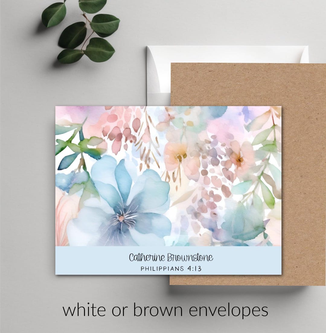 Custom Stationery Girl, Folded Personalized Cards, Custom Stationery ...