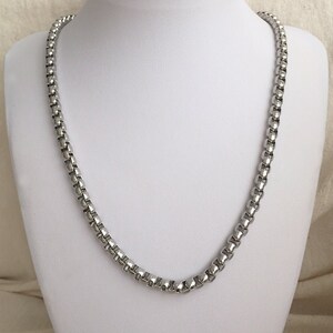 Men Wide Silver Necklace Chunky Silver Necklace Men Silver Necklace ...
