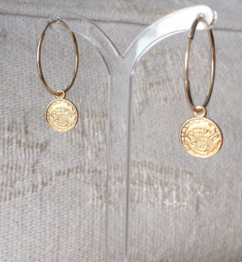 Gold coin necklace Trendy layering coin necklace Good Luck | Etsy