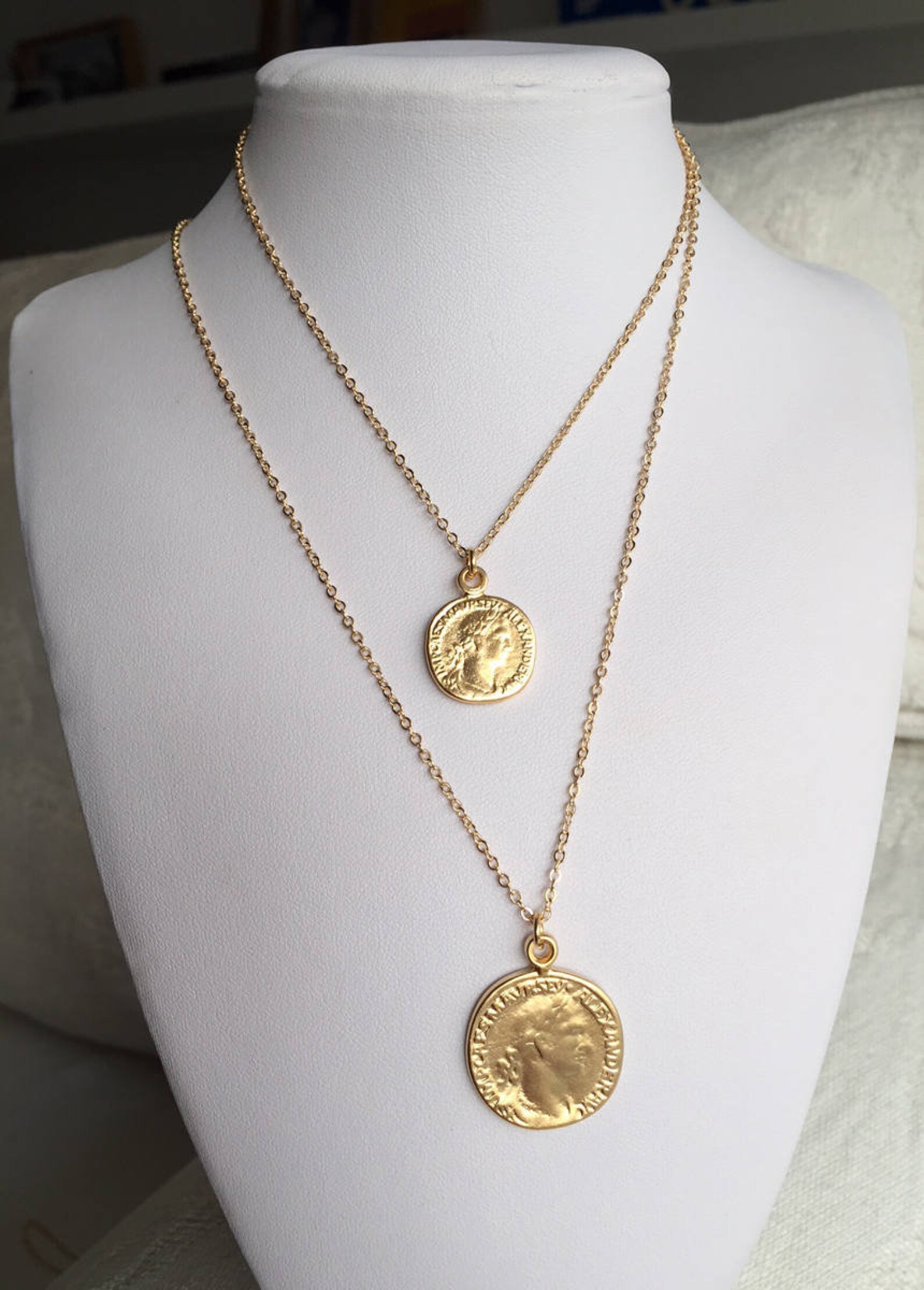 Gold Coin Necklace Greece Gold Coin Necklace Gold Coin Medallion ...