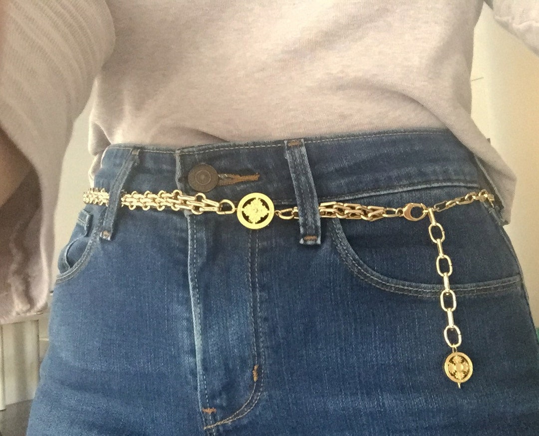 Gold Chain Belt Vintage Chain Belt Link Metal Belt 90s Chain - Etsy Israel