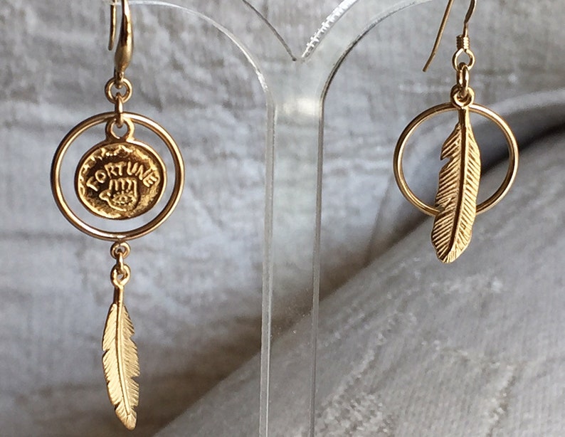 Gold coin necklace Trendy layering coin necklace Good Luck | Etsy