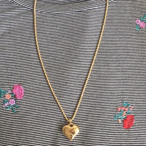 Gold Heart Necklace Big Heart Necklace Gold Rope Necklace Large Heart ...
