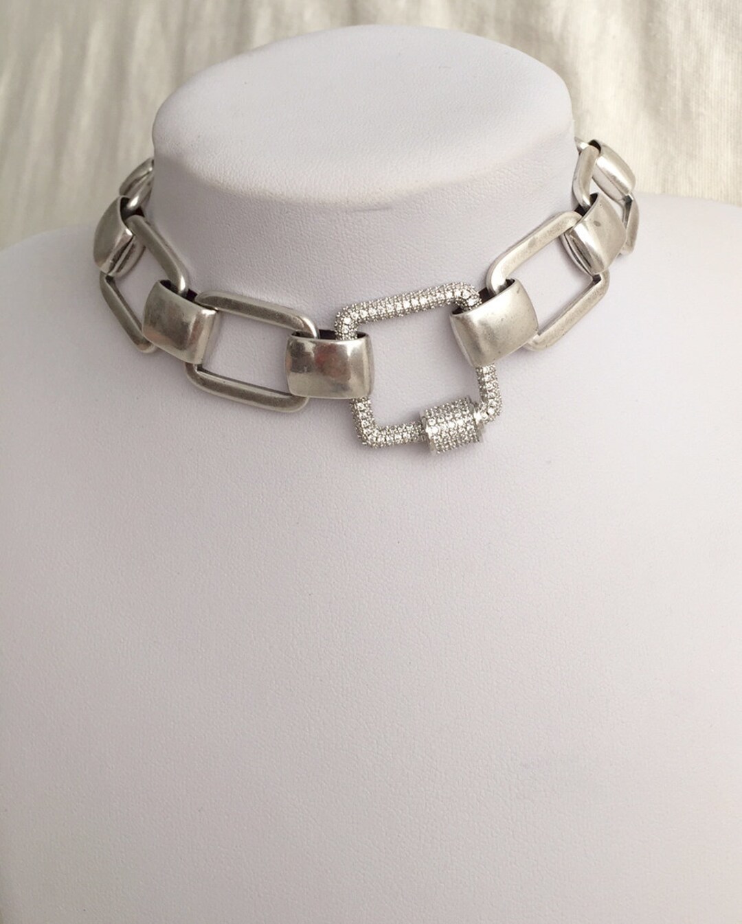 Square Cuban Link Chain Silver Square Links Chain Necklace Square Link ...