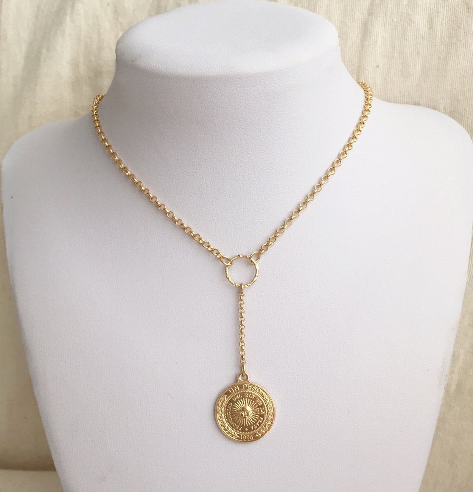 Coin Necklace Gold Coin Necklace Necklaces for Men Man Gold | Etsy