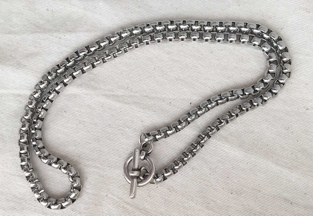 Men Wide Silver Necklace Chunky Silver Necklace Men Silver Necklace ...