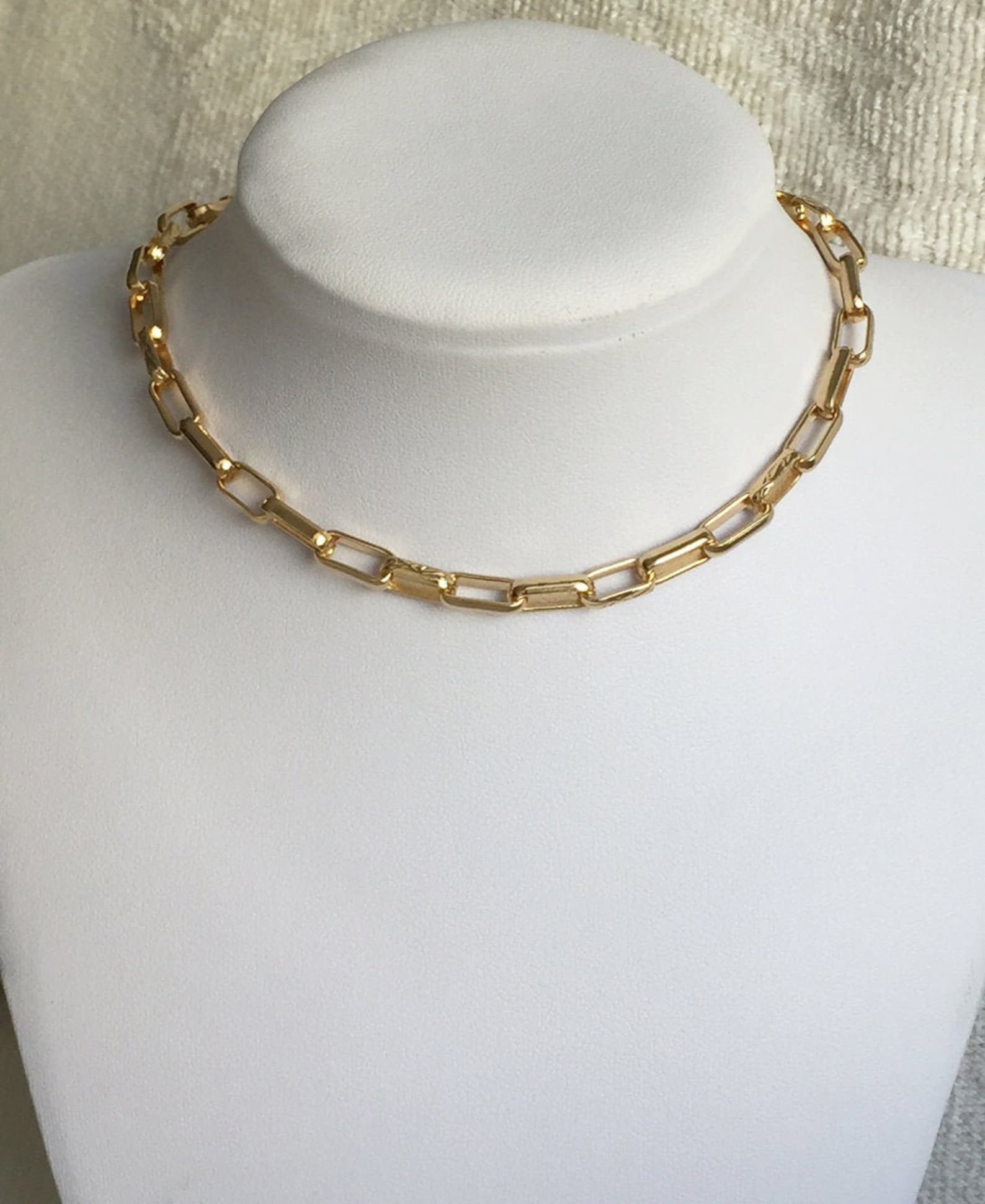 Gold Large Link Necklace Thick Gold Necklace Gold Link - Etsy