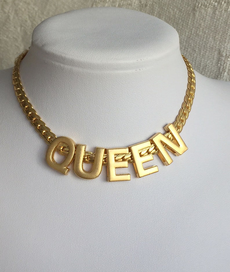 Name Necklace Initial Necklace Large Letters Necklace Chunky - Etsy