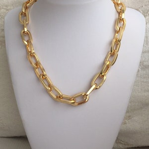 Chain Necklace Gold Chunky Chain Choker Gold Link Necklace Large Link ...