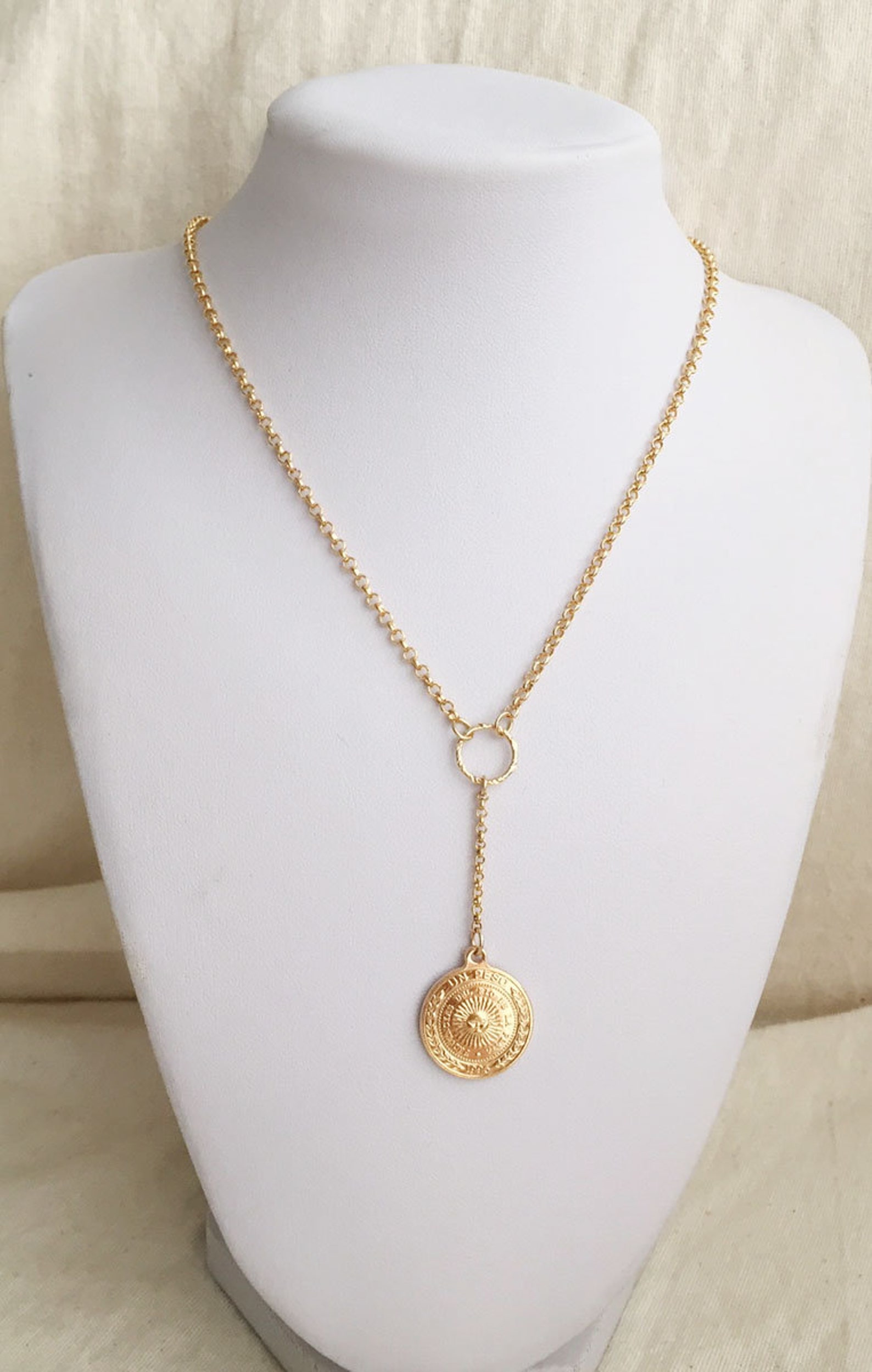 Coin Necklace Gold Coin Necklace Necklaces for Men Man Gold | Etsy
