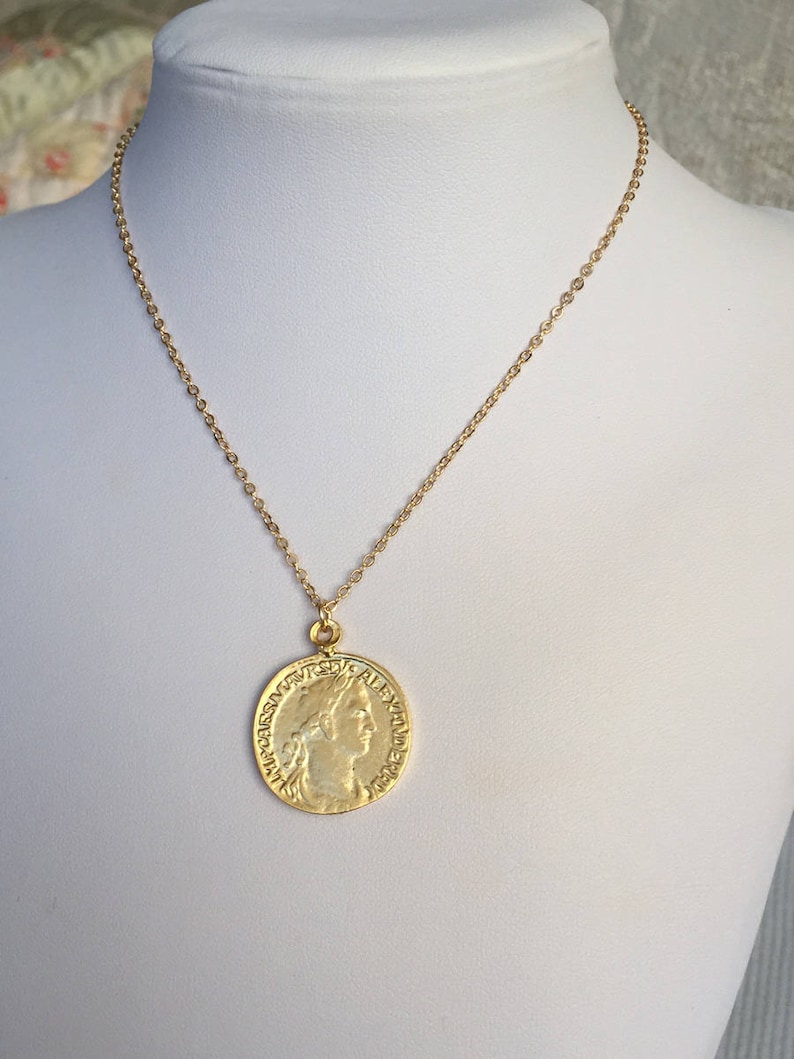 Gold Coin Necklace Greece Gold Coin Necklace Gold Coin - Etsy