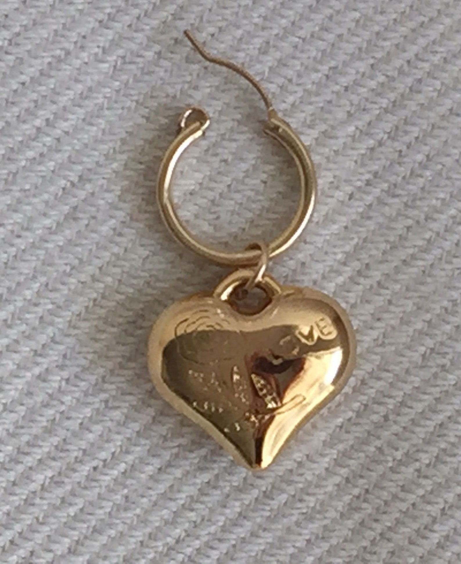 Gold Heart Hoop Big Heart Earrings Gold Charm Hoop Large Heart - Etsy