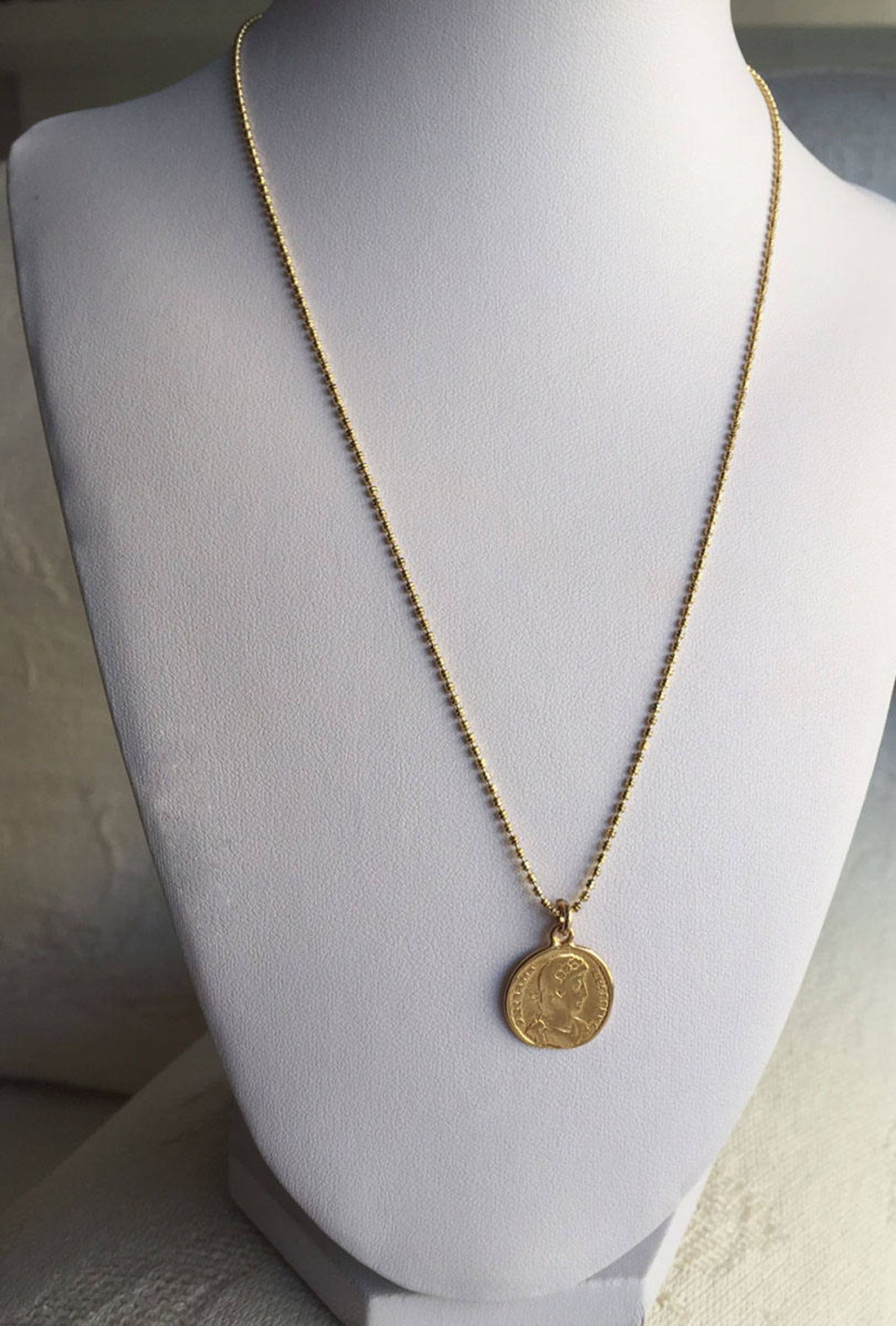 Gold Coin Necklace Greece Coin Necklace Men Gold Necklace Gold Roman ...