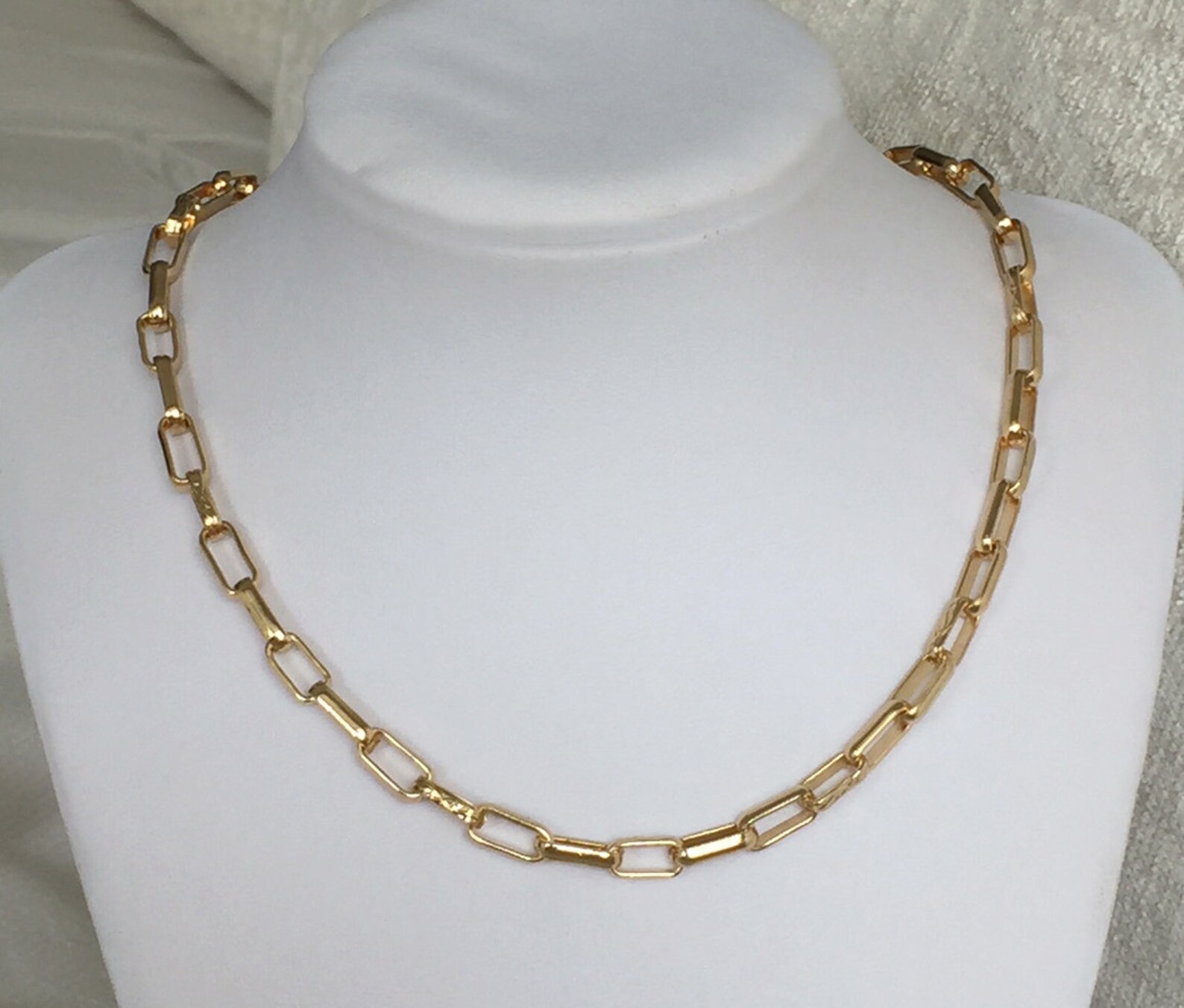 Gold Large Link Necklace Statement Thick Gold Necklace Gold | Etsy