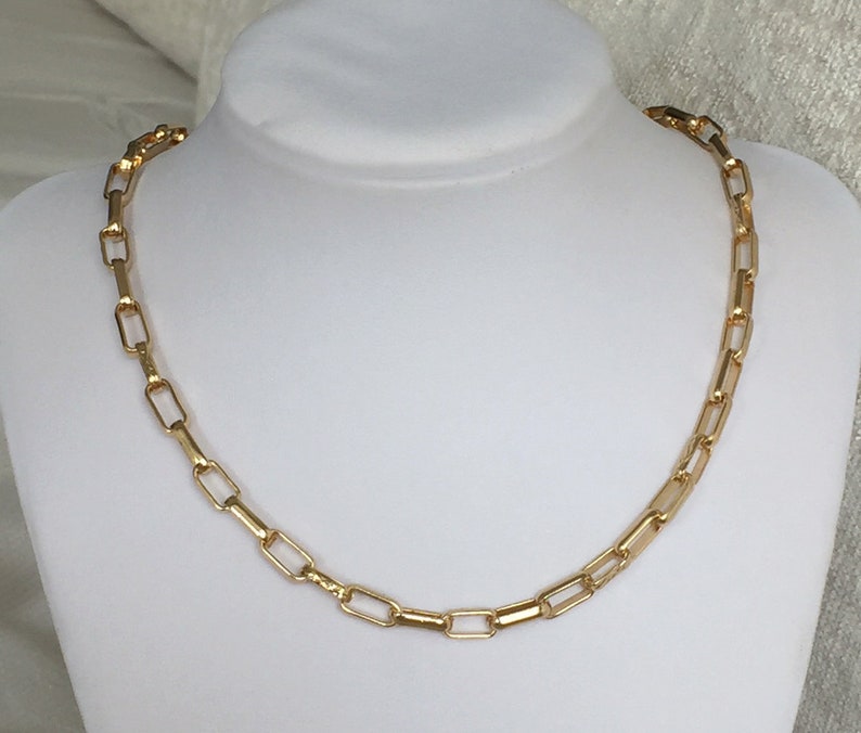 Gold large link necklace thick gold necklace Gold link | Etsy