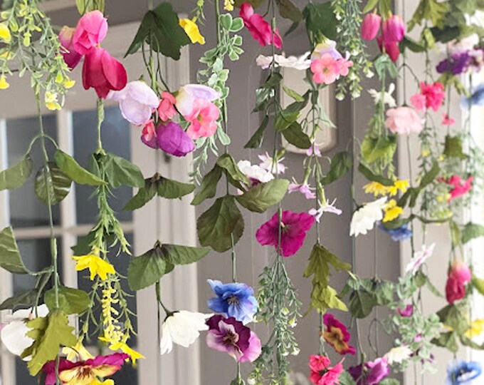 Wildflower Garland, Floral Garland, Hanging Flowers, Wedding Flower ...