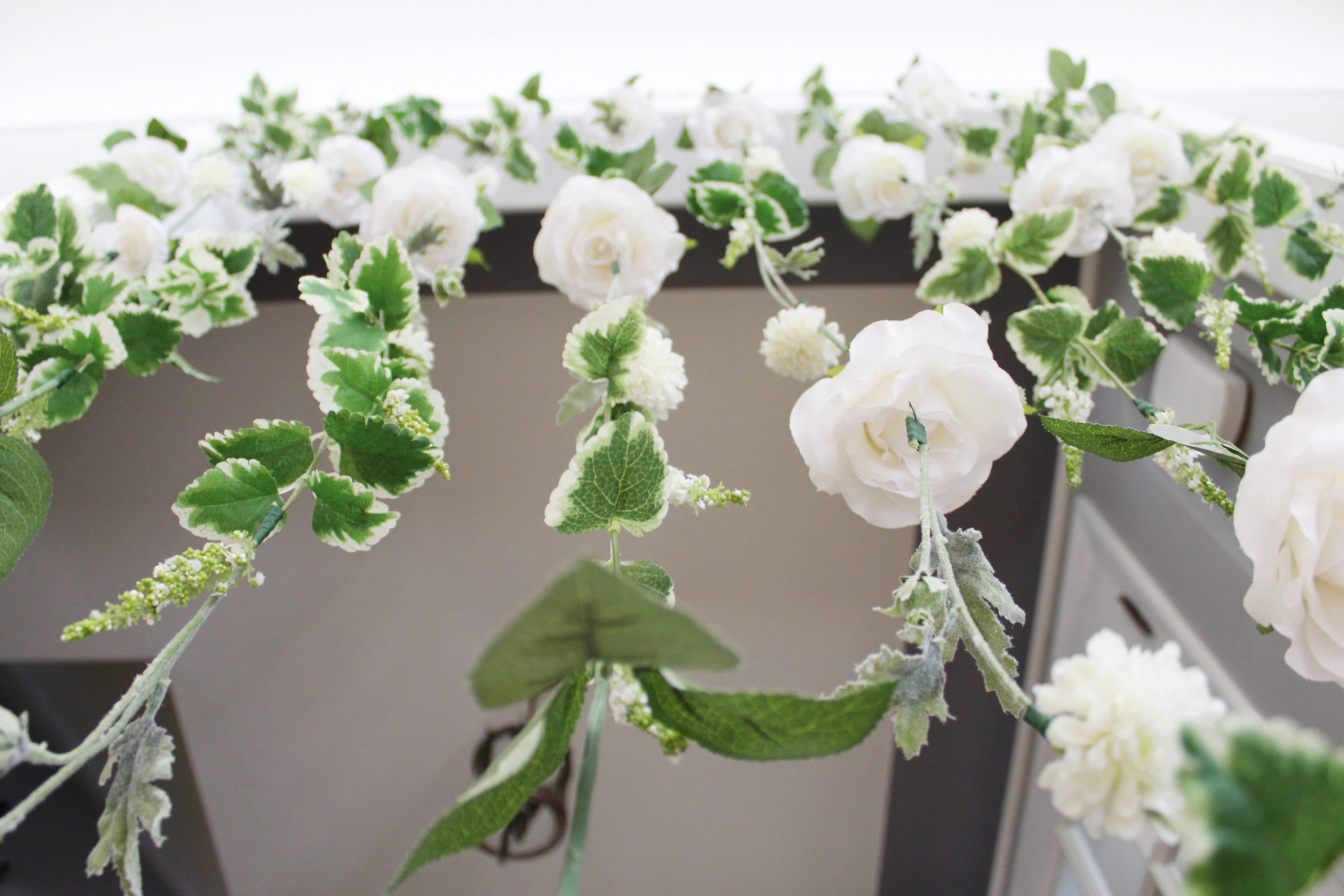 White Flower Garland Wedding Ceremony Backdrop Hanging Flower | Etsy