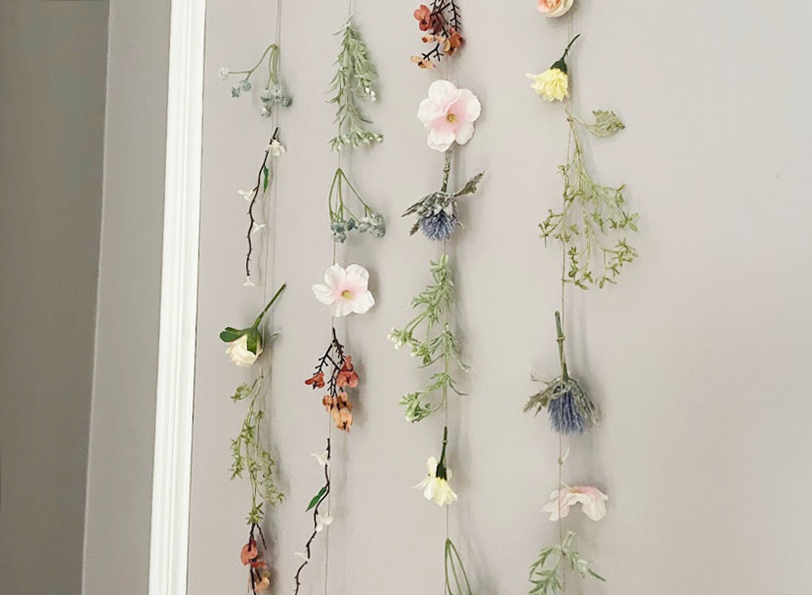 Hanging Flower Garland, Wildflower Garland, Floral Garland, Hanging ...