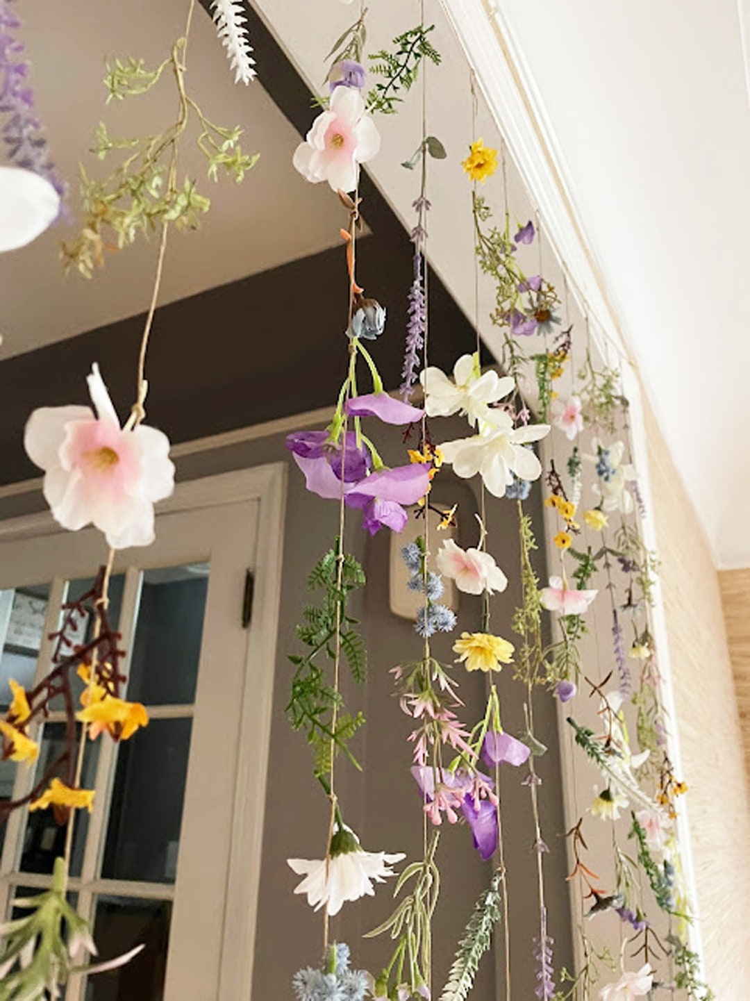 Wildflower Garland, Hanging Flowers, Wedding Flower Garland, Hanging ...