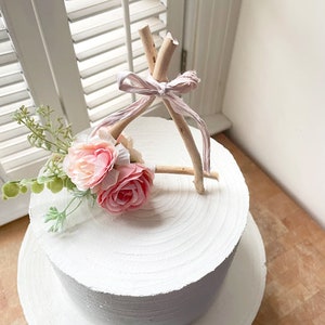 Pink Flower Cake Topper, Boho Cake Topper Baby Shower, Floral Cake ...