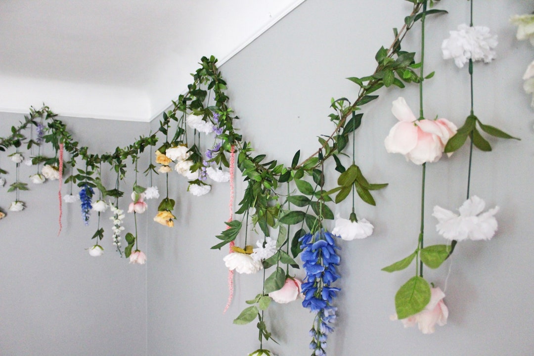Hanging Flower Backdrop, Wedding Flower Garland, Wedding Ceremony ...