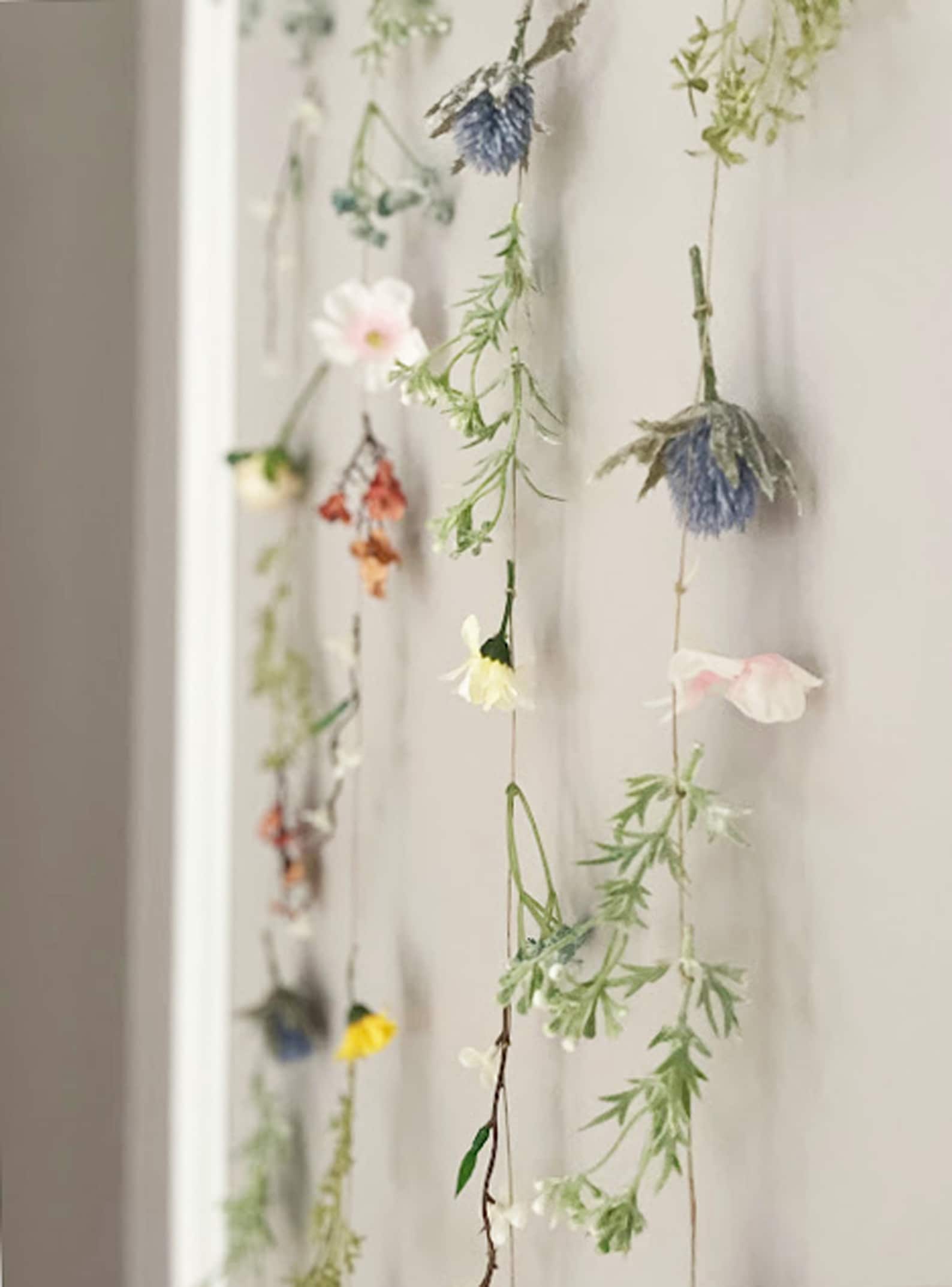 Hanging Flower Garland, Wildflower Garland, Floral Garland, Hanging ...