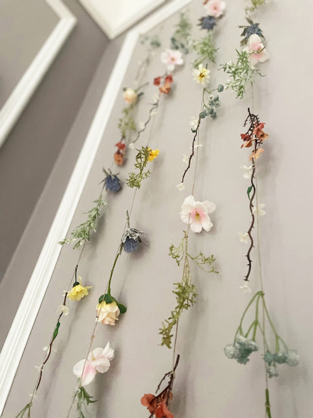 Hanging Flower Garland, Wildflower Garland, Floral Garland, Hanging ...