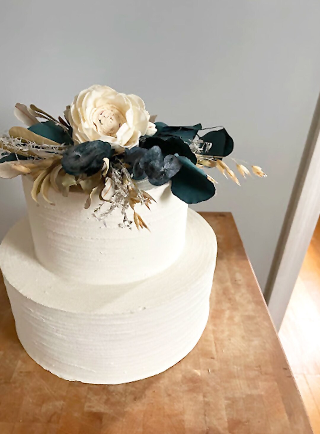 Large Rustic Cake Topper Wedding Cake Flowers, Natural Cake Topper ...