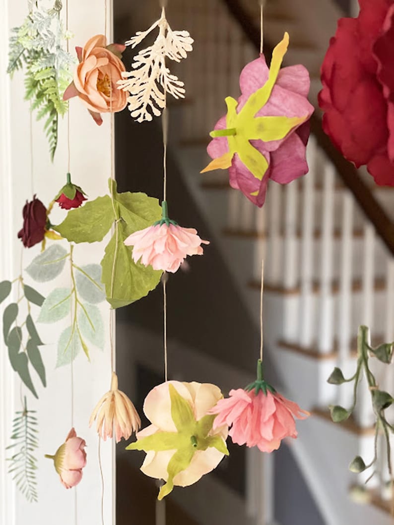 Hanging Flowers Wedding Flower Garland Flower Garland Wall - Etsy