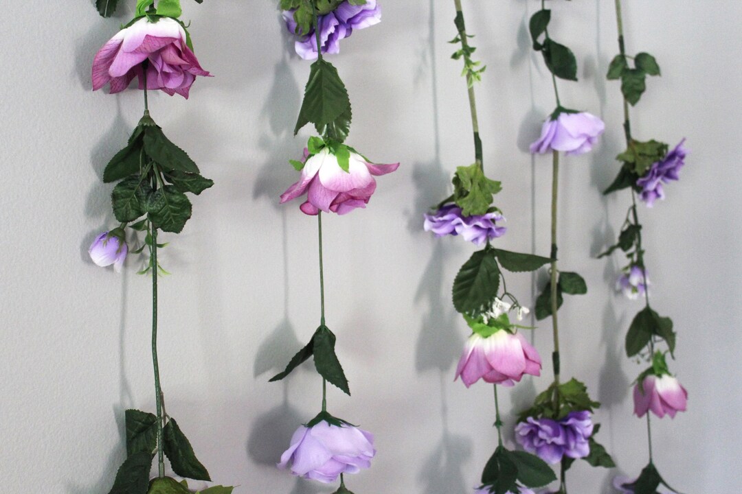 Wedding Reception Decorations, Spring Garland Purple Flower Garland ...