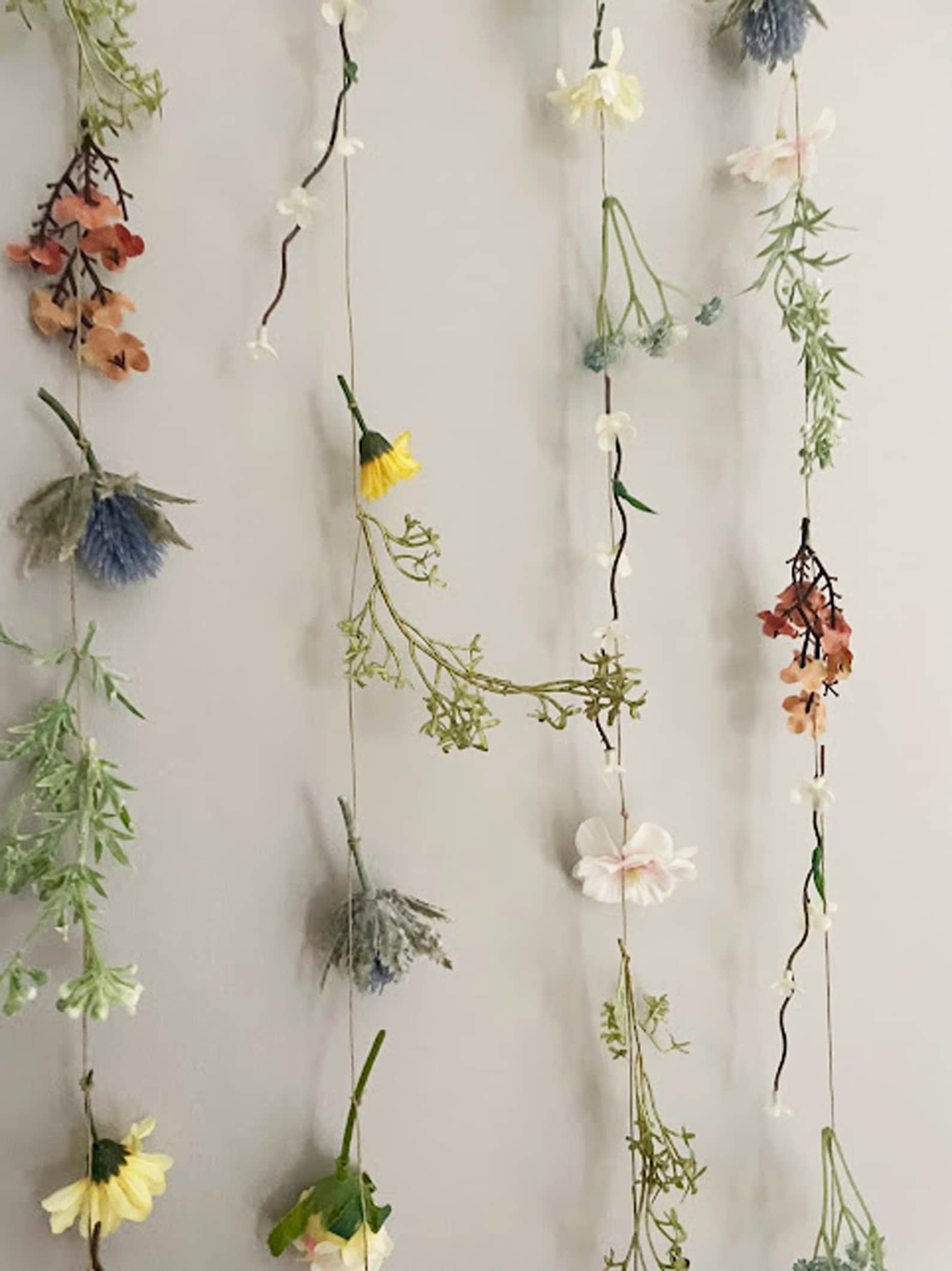 Hanging Flower Garland, Wildflower Garland, Floral Garland, Hanging ...