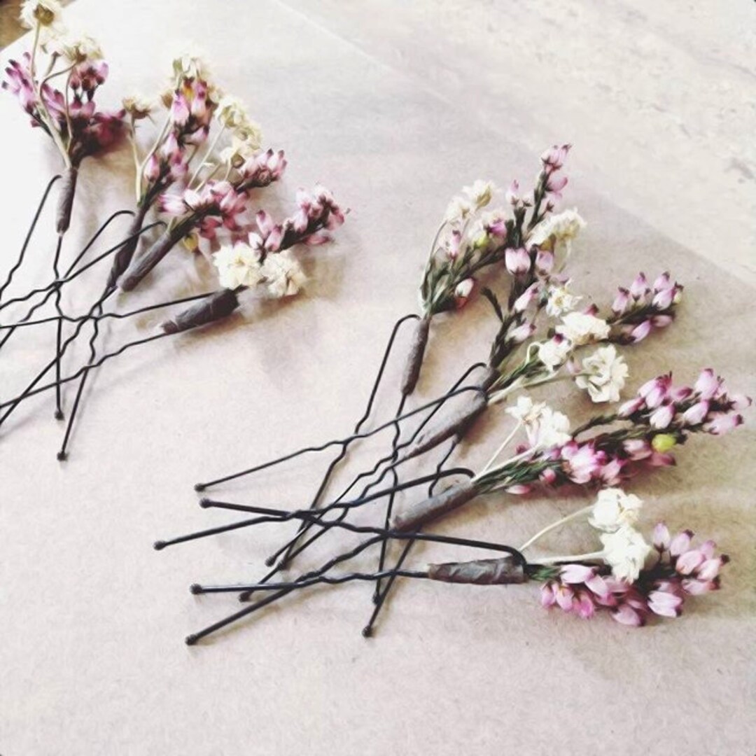 Preserved Flower Hair Pins, Bridal Hair Pins, Dried Flower Hair Pin ...